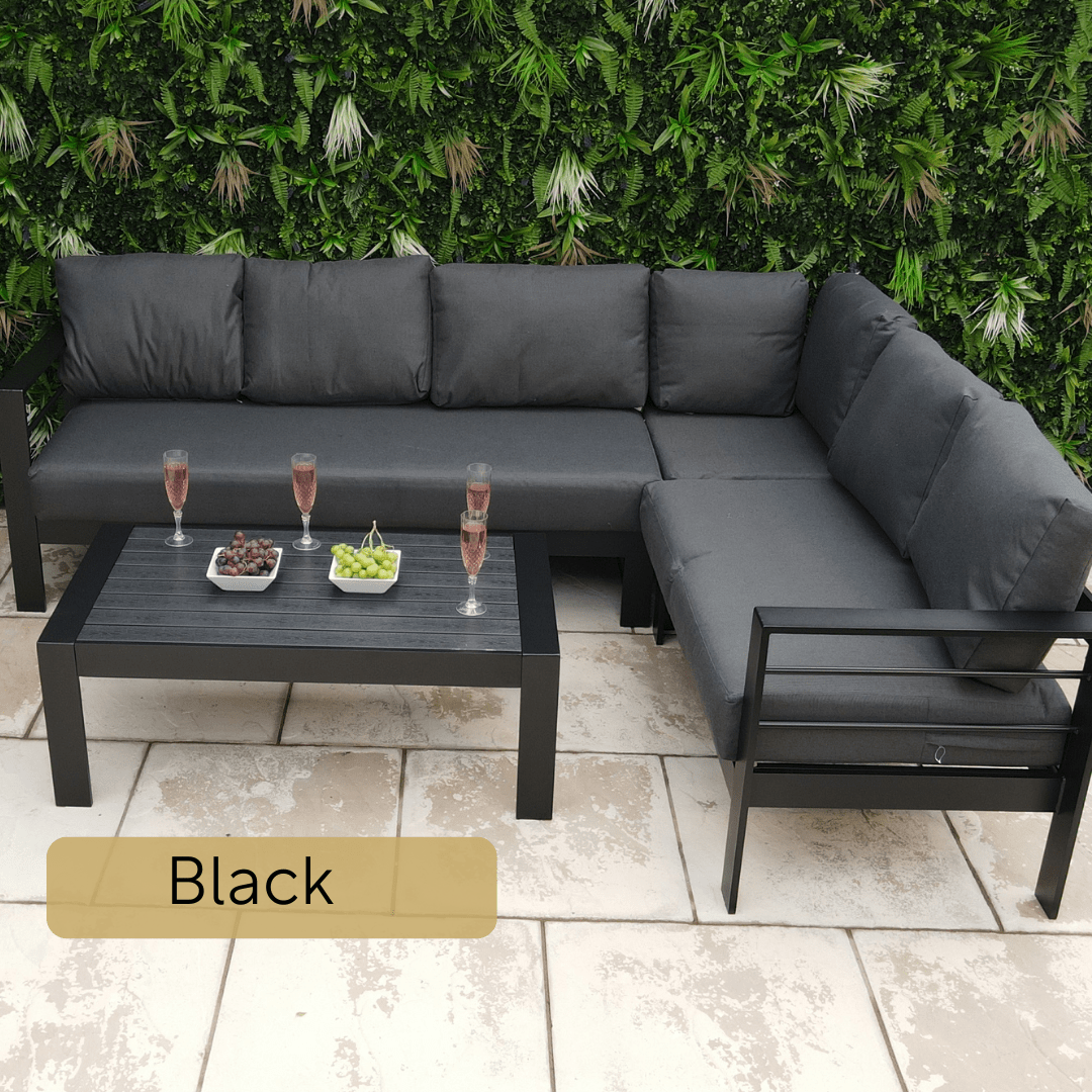 Giardino 6 Seater Corner Aluminum Sofa Set with Coffee Table